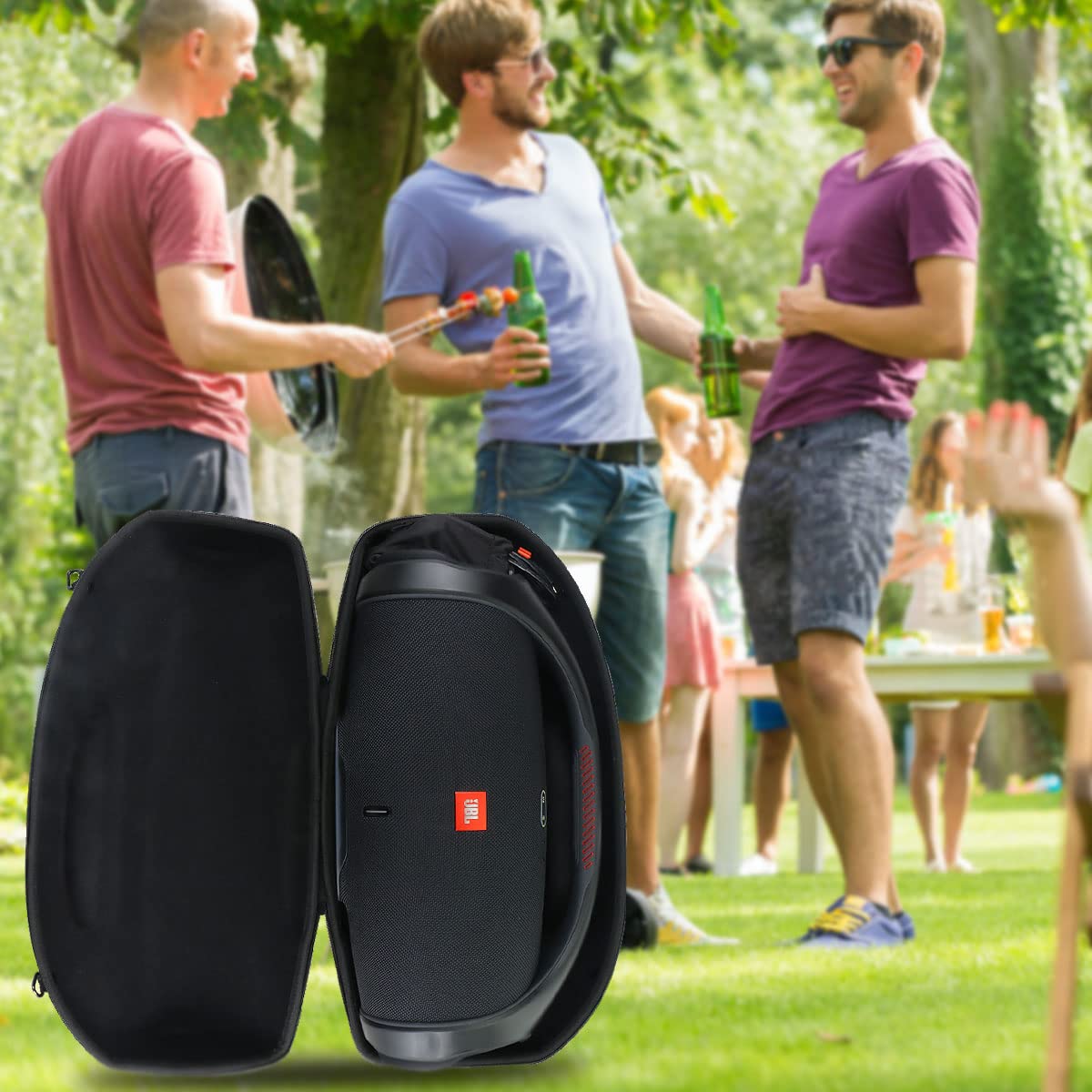 co2CREA Hard Travel case Replacement for JBL Boombox 2 Boombox 3 Waterproof Portable Bluetooth Speaker (All Black Case for Boombox 2 Speaker)