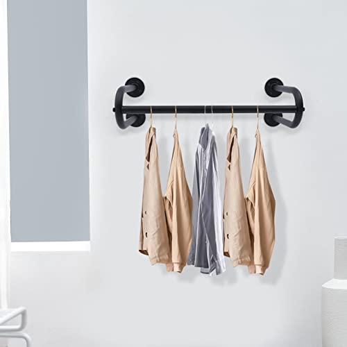 Gdrasuya10 Wall Mounted Garment Rack, 23.62 Inches Industrial Pipe Clothing Rack Vintage Retail Garment Rack Metal Display Rack Closet Storage Clothes Organizer