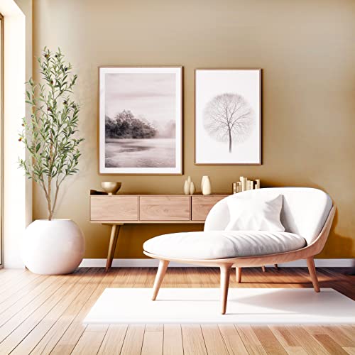Bellacat Faux Olive Tree 5ft,Olive Trees Artificial Indoor with Natural Wood Trunk and Realistic Leaves and Fruits. 5 Feet(60in) Fake Olive Tree for Home House Office Décor.