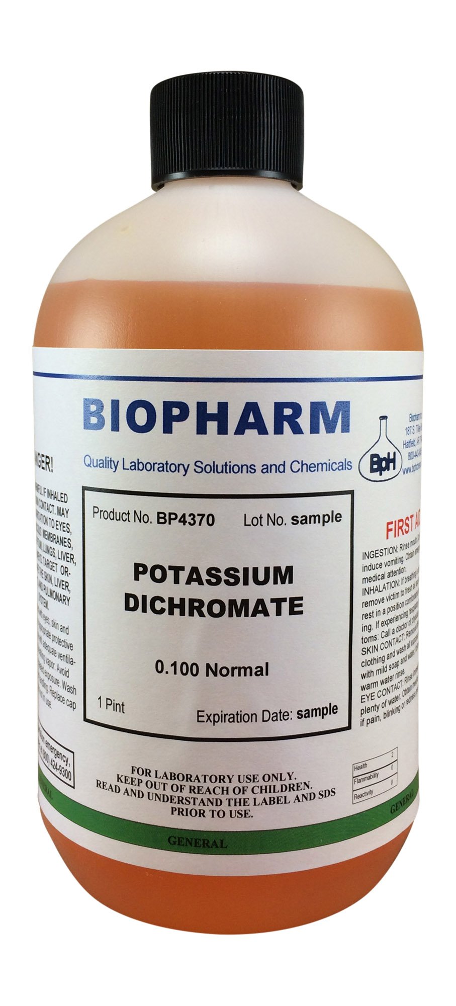 Biopharm Potassium Dichromate 0.100 Normal â 500 mL (1.06 Pint)