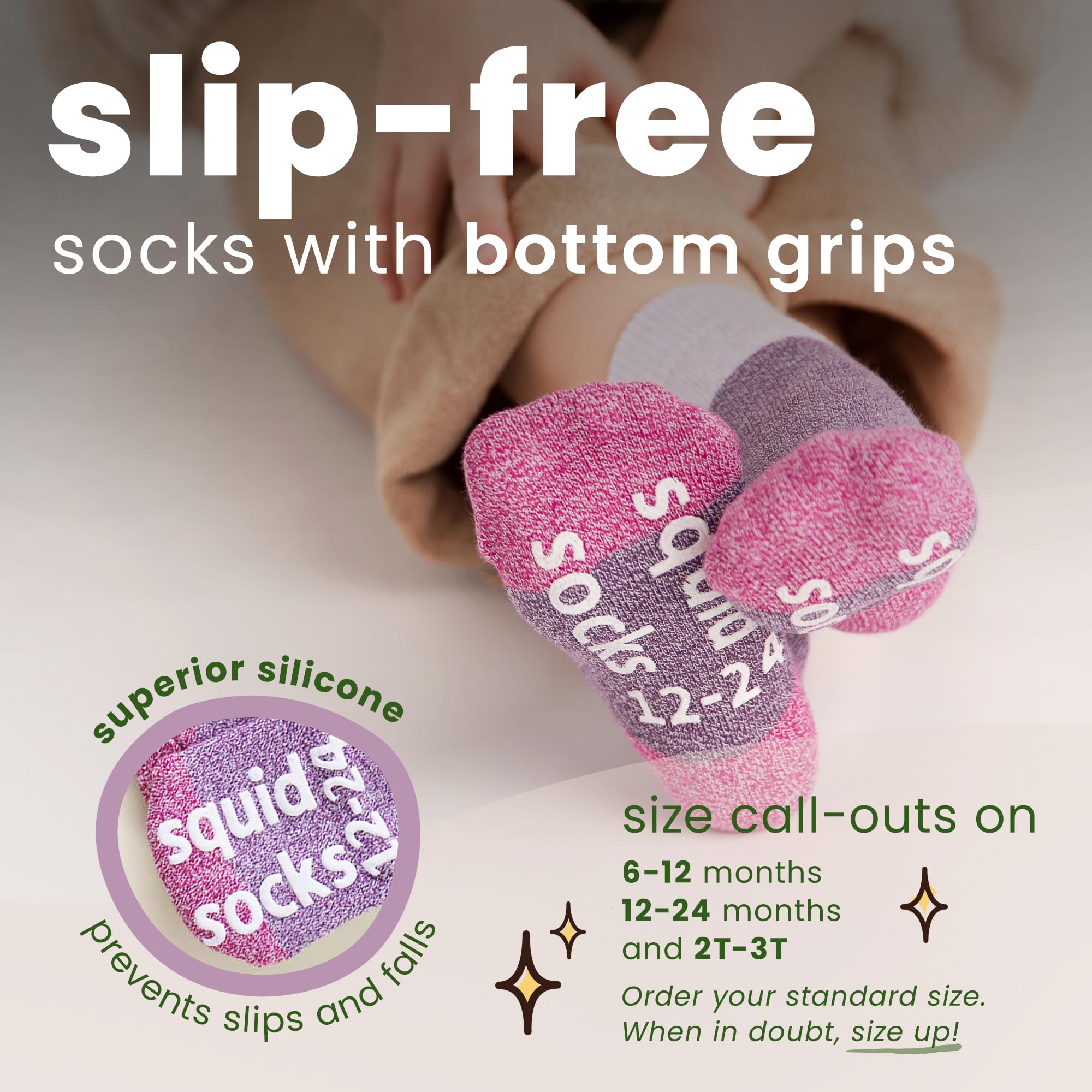 squid socks Unisex Cotton Socks | 0-6M, 6-12M, 12-24M, & 2T-3T | Grip Socks that Stay On | As Seen on Shark Tank | Chelsea