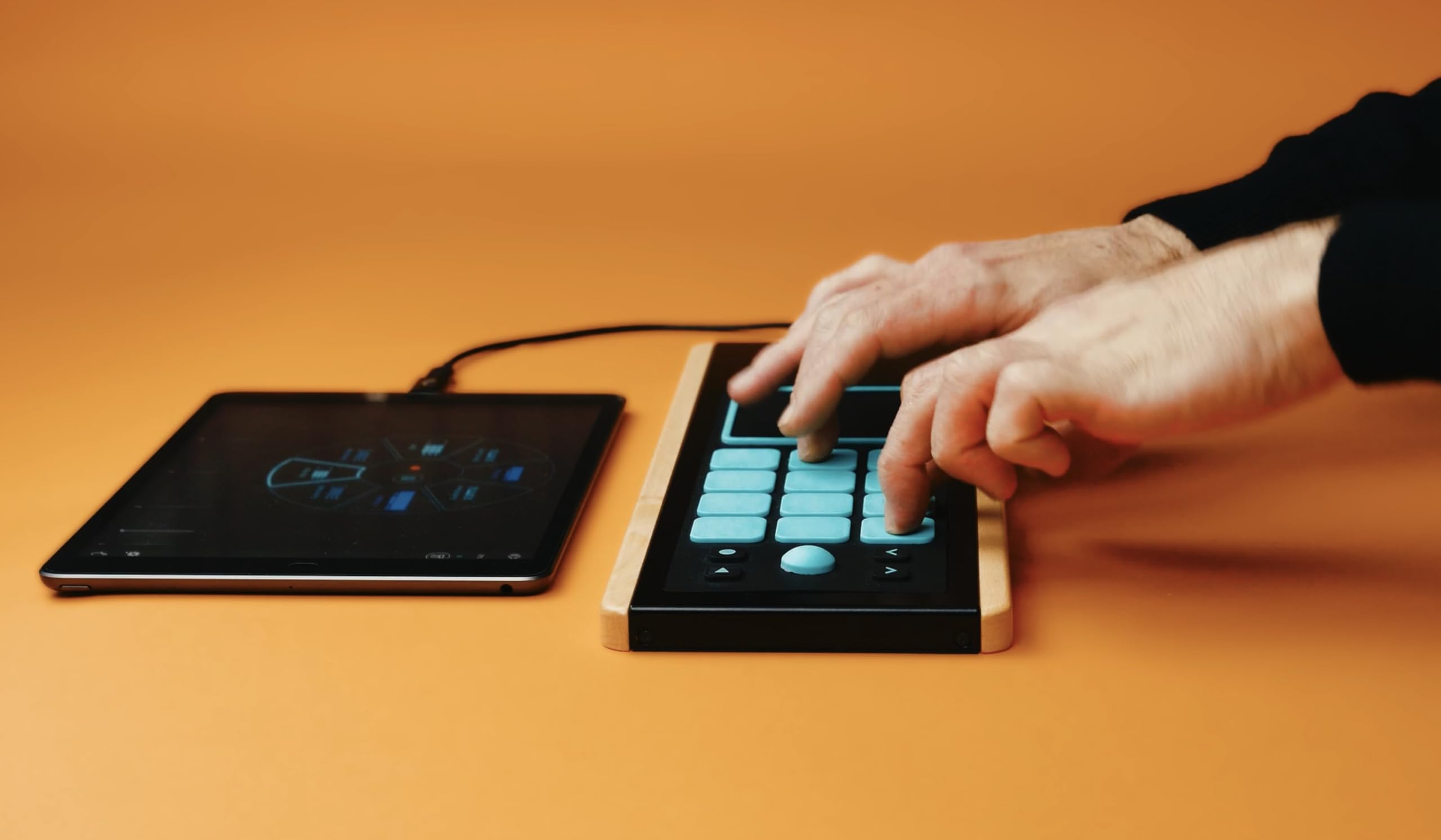Drum Pad Accessory for J-Play MIDI controller - 12 Drum Pads and Effect Zone, Dedicated Musical App Included, Plug & Play Music instrument Water Edition