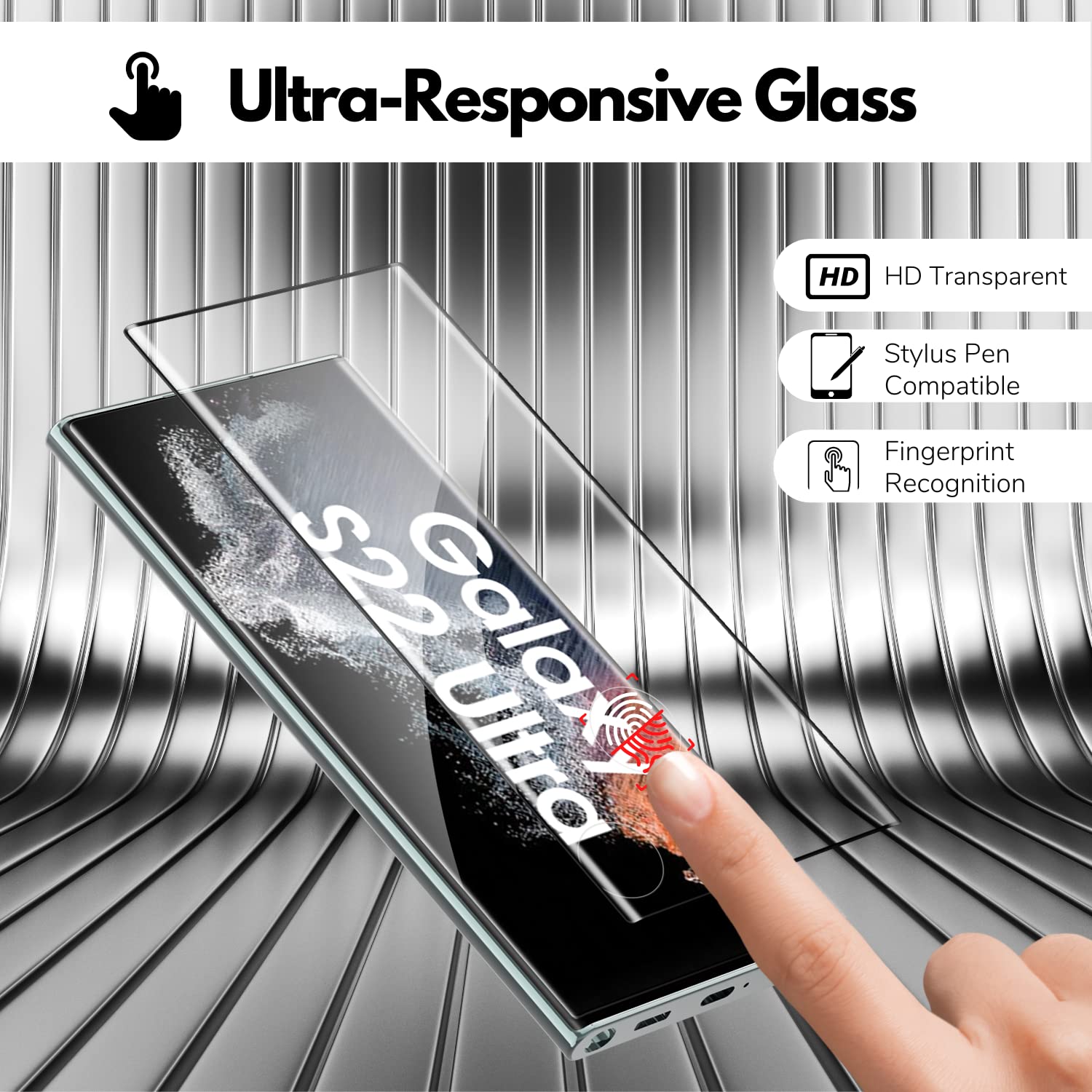 Cbus Wireless [2-Pack] Glass Screen Protector for Samsung Galaxy S22 Ultra