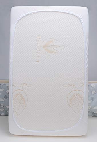 PEKITAS Mini-Crib Quilted Mattress Protector Cotton Waterproof Pad Cover Fitted Sheet with Large 5.9" Skirt Washer/Dryer Friendly with Stain Protection for Baby Bed 19"x 31"