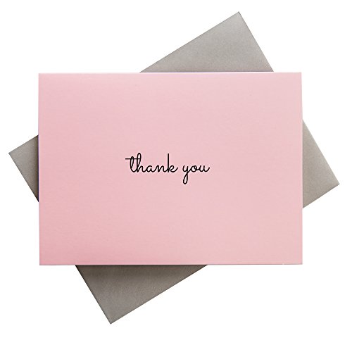 Sweetzer & Orange – Pink Thank You Cards Bulk Box Set of 48 Blank Cards with Envelopes – 4x5.5” - Baby Shower Note Cards, Wedding Thank You Cards or Bridal Shower Thankyou Card