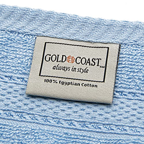 Gold Coast Egyptian Cotton Cottage Blue Bath Sheet and 4 Washcloths Set
