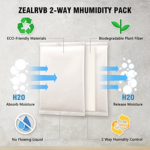 ZEALRVB 62% RH Humidity Pack 8 Gram 10 Packs 2-Way Humidity Control Packs for Herb Flower -Individually Wrapped -No Liquid Leakage…