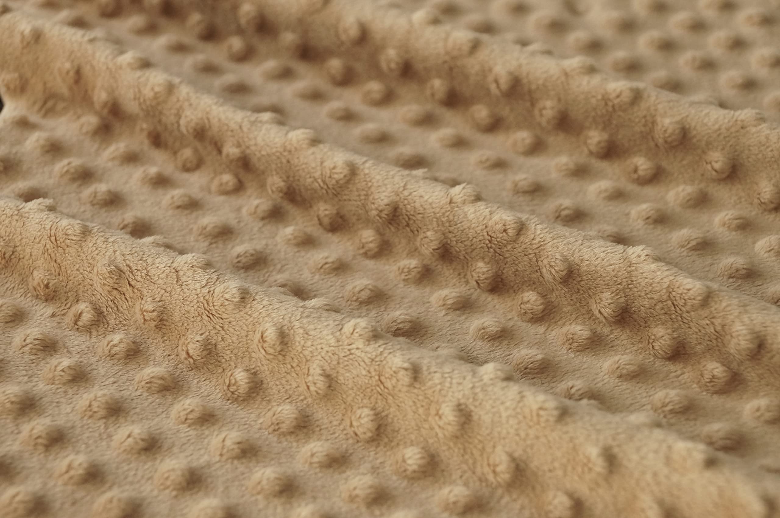 Camel Brown Minky Bubble Dimple Dot Plush Fur Fabric Polyester 58-60"