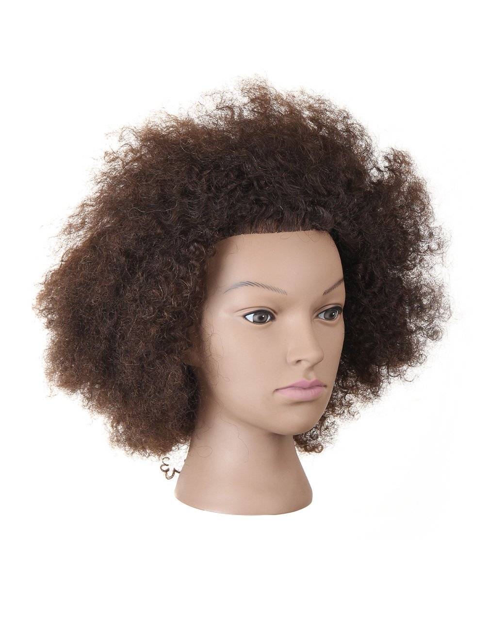 Kalyx Mannequin Head African American with 100% Human Hair Cosmetology Afro Hair Manikin Head for Practice Styling Braiding