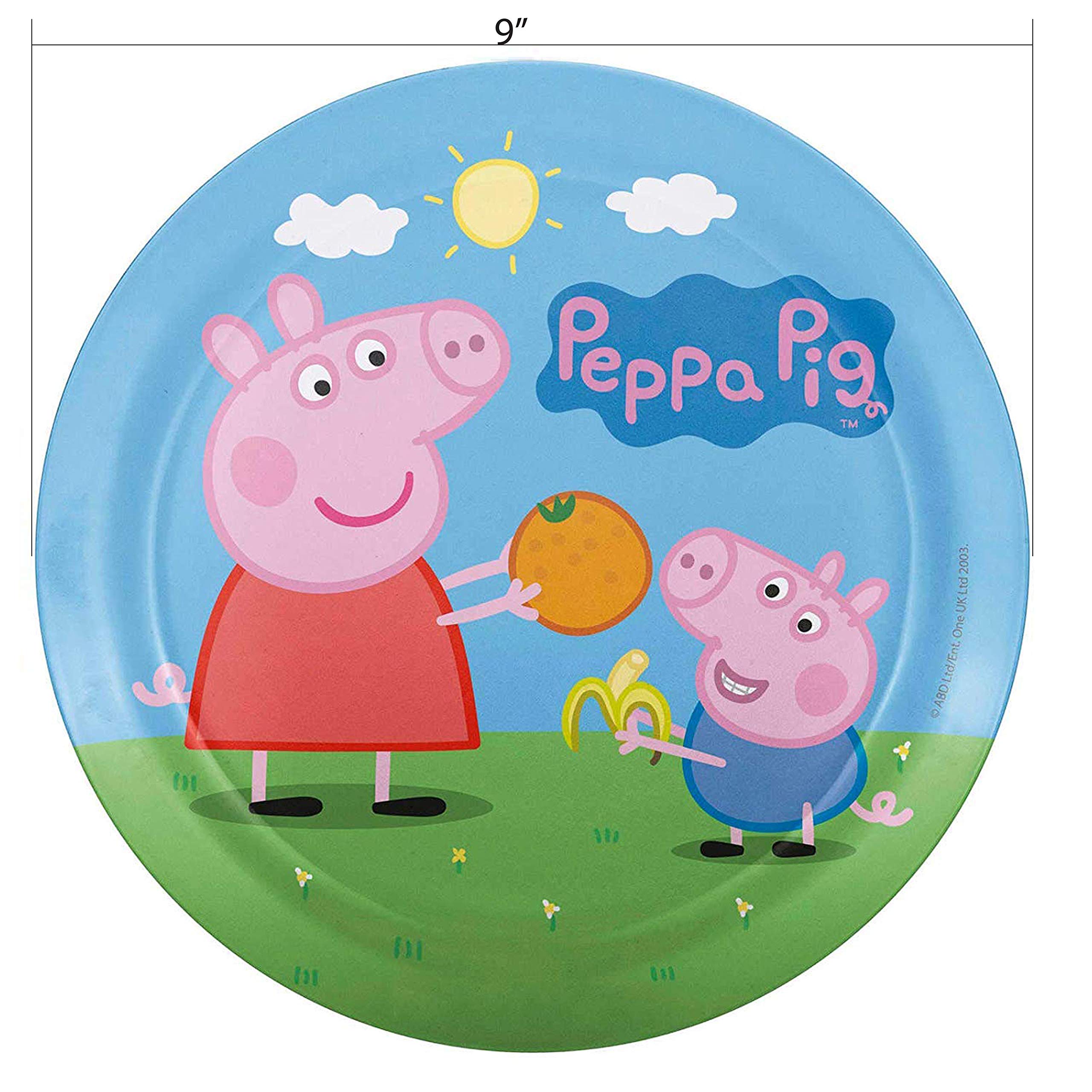 zak! 5-Piece Dinnerware Set, Peppa Pig - Durable Plastic & Stainless Steel - Includes Tumbler, 8-Inch Plate, 6-Inch Bowl, Fork & Spoon - Suitable for Kids Ages 3+