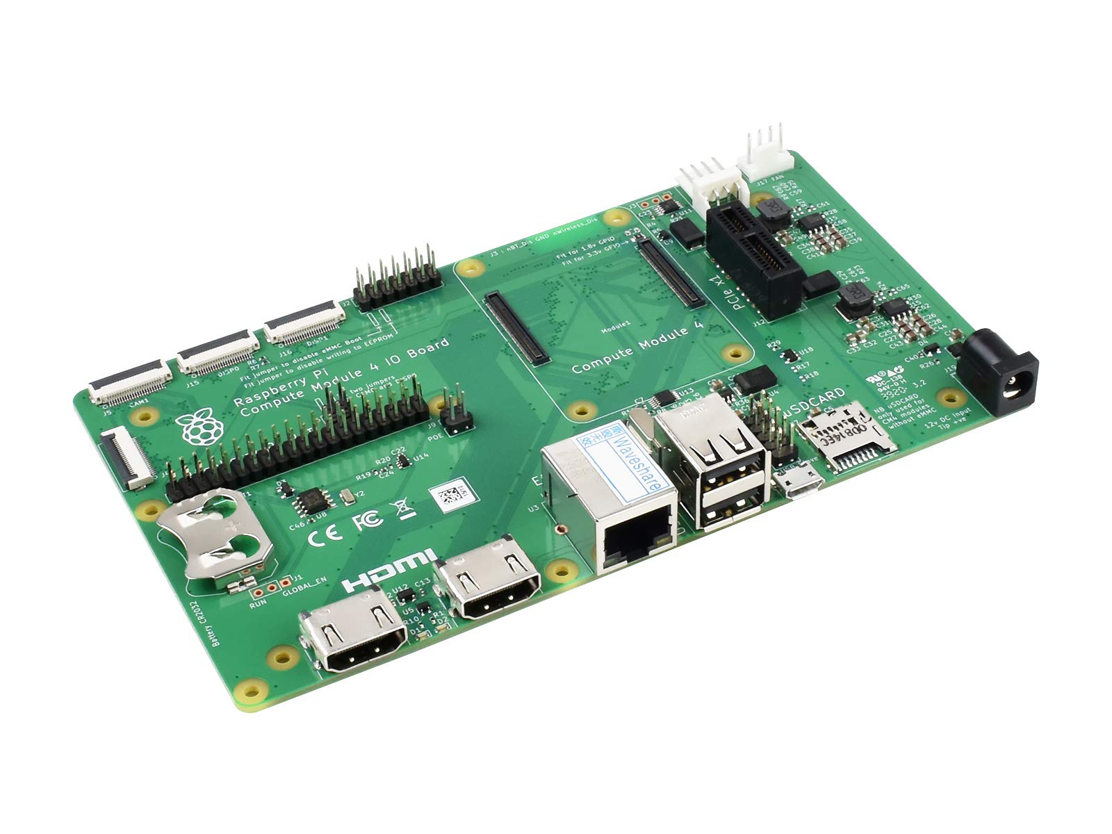 Waveshare Compute Module 4 IO Board Pack with RPi Zero V1.3 Camera Cable 15 CM (No WiFi) Compatible with Raspberry Pi Compute Module 4