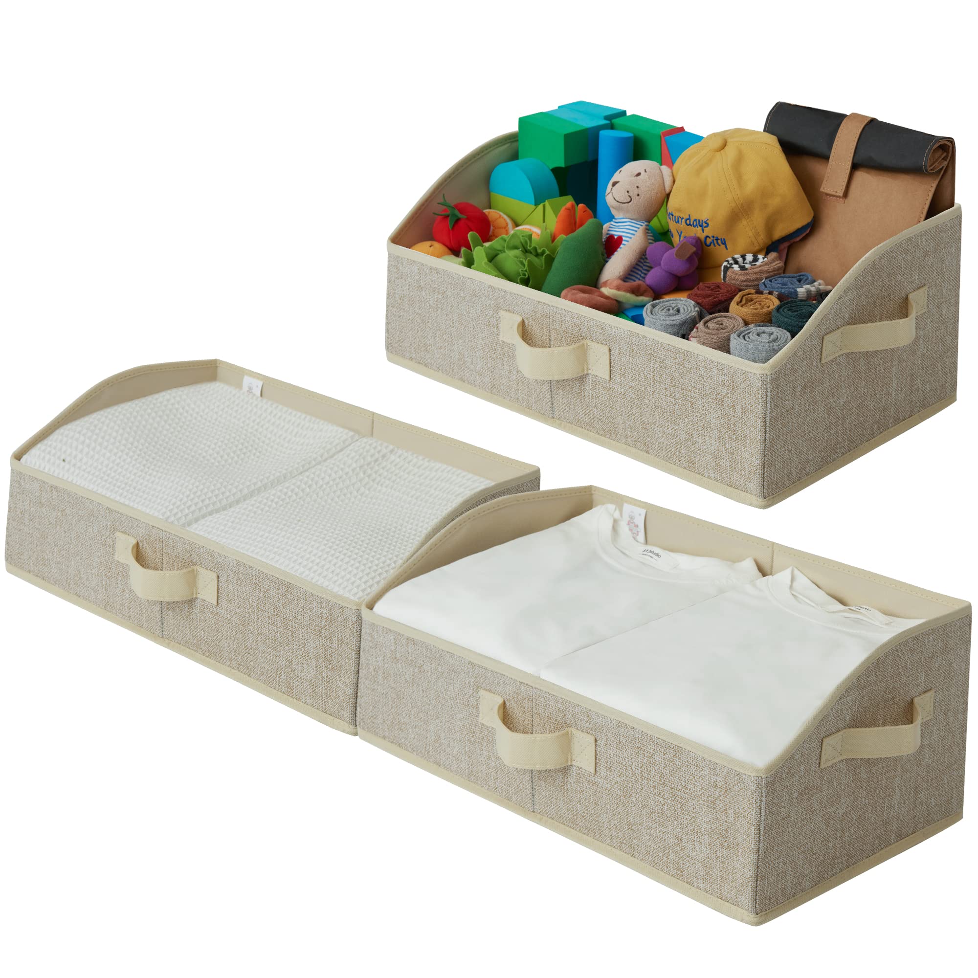 GRANNY SAYS Bundle of 3-Pack Wardrobe Storage Bins & 3-Pack Trapezoid Storage Bins for Closet Shelves