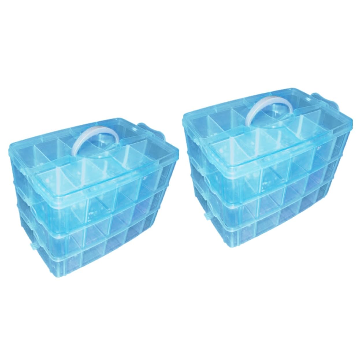 Amosfun 2pcs 30 Compartment child jewelry tool cosmetic tool storage containers collection box large bead Storage Box 3 tier storage container 30 grids organizer container