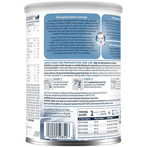 Gerber Good Start Baby Formula Powder, Extensive HA, Hypoallergenic, Stage 1, 14.1 Ounce- Packaging May Vary