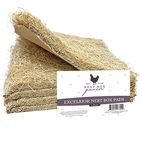 Excelsior Nest Box Pads for Egg Laying Hens (5 Pack) - Made in USA from Aspen Excelsior