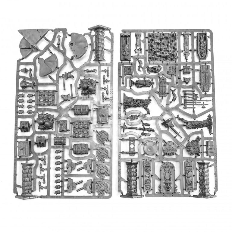 Dungeons & Lasers Fantasy Starter Set with 286 Pieces of Tabletop D&D Terrain and DND Accessories for 5E Compatible RPG Games - Unpainted and Unassembled - for Ages 14+