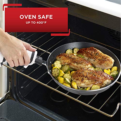 T-fal Experience Nonstick 3 Piece Fry Pan Set 8, 10.25, 12 Inch Induction Cookware, Pots and Pans, Dishwasher Safe Black