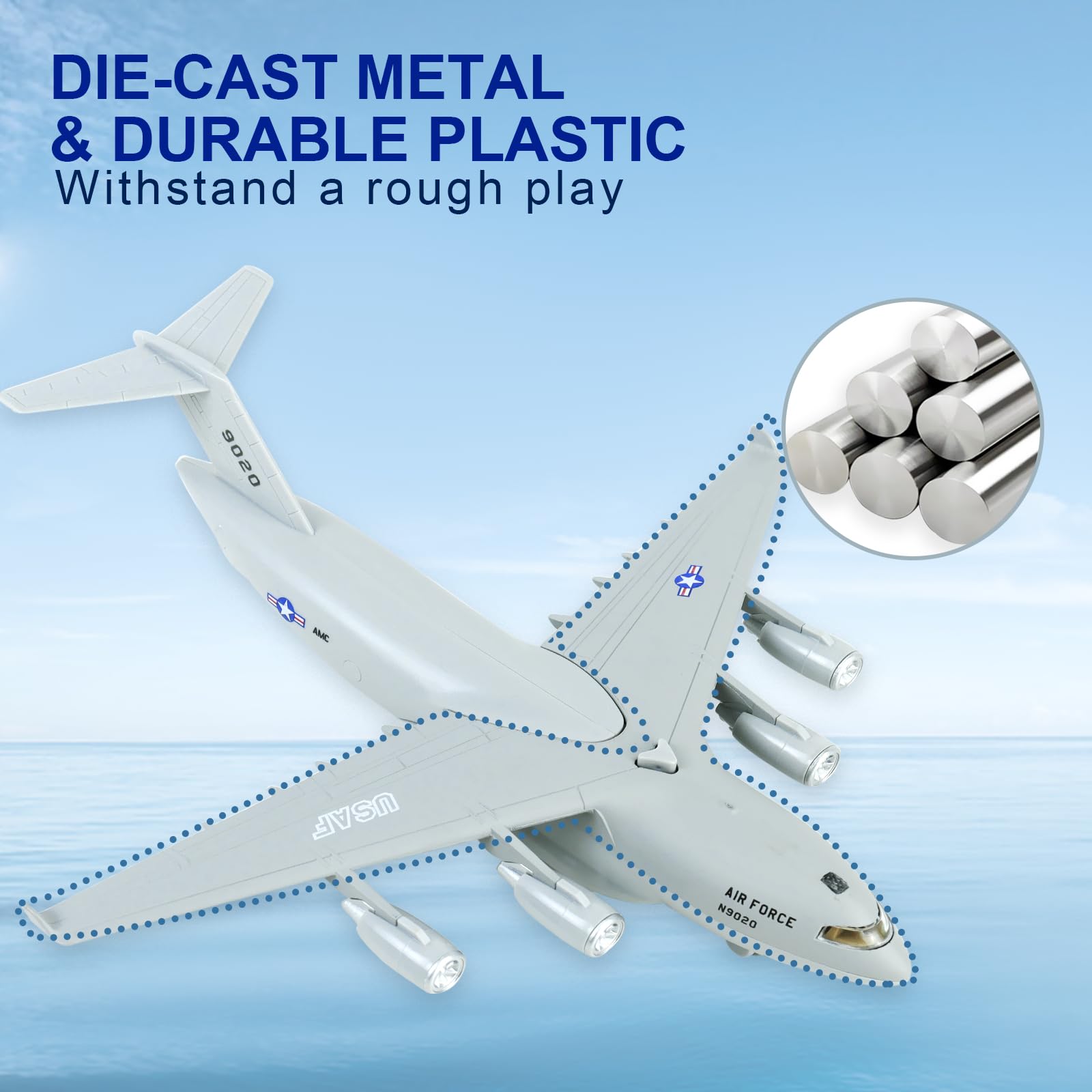 CORPER TOYS Diecast Plane Metal Pull-Back Aircraft Toys Air Plane Model for Kids Boy Birthday