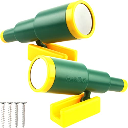 Haconba 2 Pack Swingset Telescope Toy Playground Pirate Telescope Plastic Playset Telescope for Outdoor Playhouse Treehouse Jungle Gym Accessories (Green)