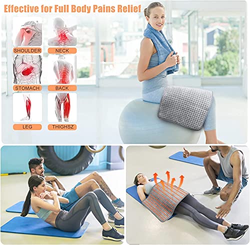 Extra Large Heating Pad - 20"x 40" Electric Heating Pad, Fast Heating Warm Pad, 10 Heat Settings Washable Soft Heat Pad, Dry & Moist Heat for Shoulders, Neck,Abdomen, Back,Limbs