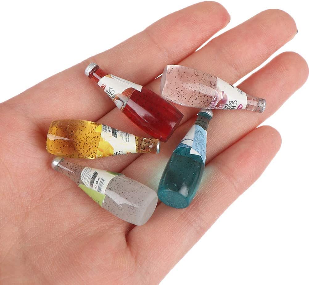 CoscosX 13 Pcs 1:12 Colourful Cocktail Cup Drink Juice Tea Beverage Bottle Jam Jar Toys,Simulation Drink Wine Glass Model for Dollhouse,Dolls House Miniature Toy Doll Food Kitchen Accessory Bar Decor