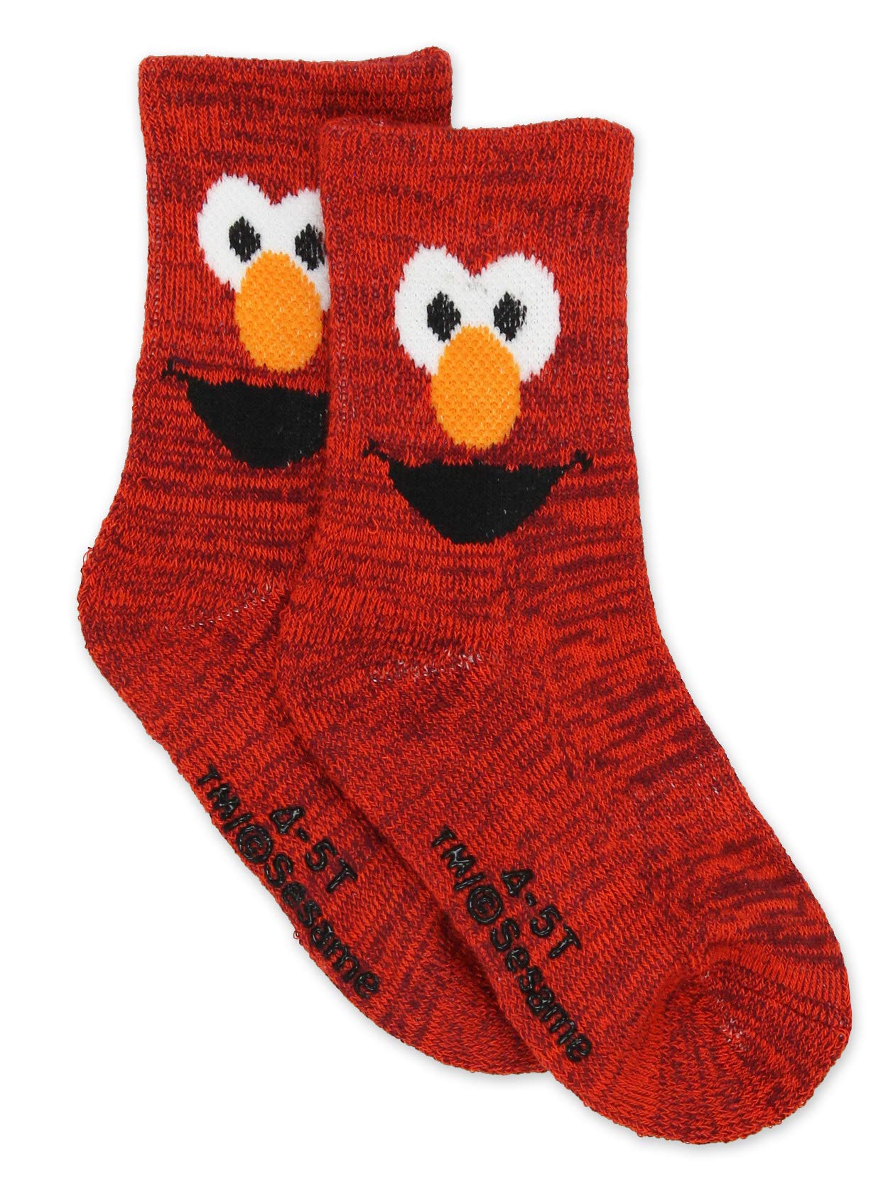Sesame Street Elmo Baby Toddler Boys Girls 6 Pack Crew Socks with Grippers (2-3T, Multicolor)