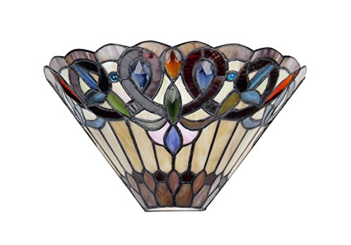 Chloe Lighting CH33318VI12-WS1 Ambrose Tiffany-Style Mission 1-Light Wall Sconce, 6.5 x 11.9 x 5.9", Black