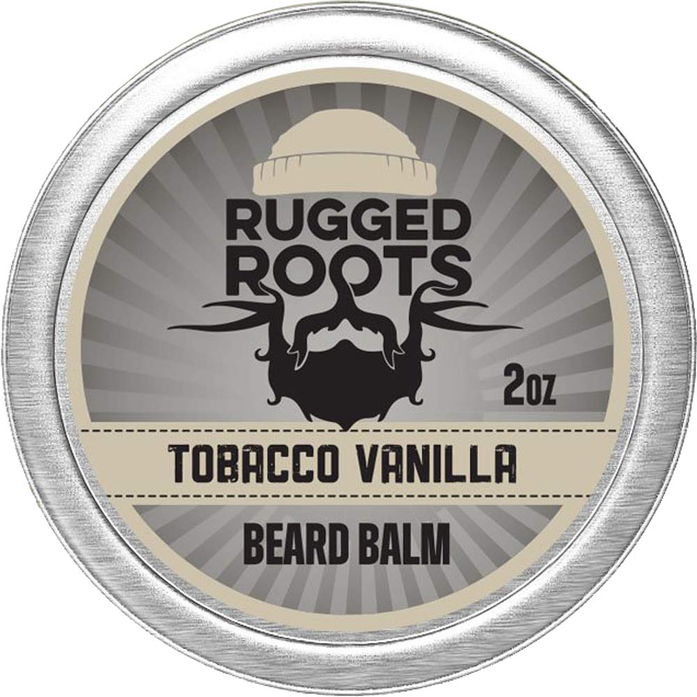 Rugged Roots Beard Balm for Smoothing & Defining Beard Hair | Long-Lasting Hold | Available in 8 Scents | 2 oz (Tobacco Vanilla)