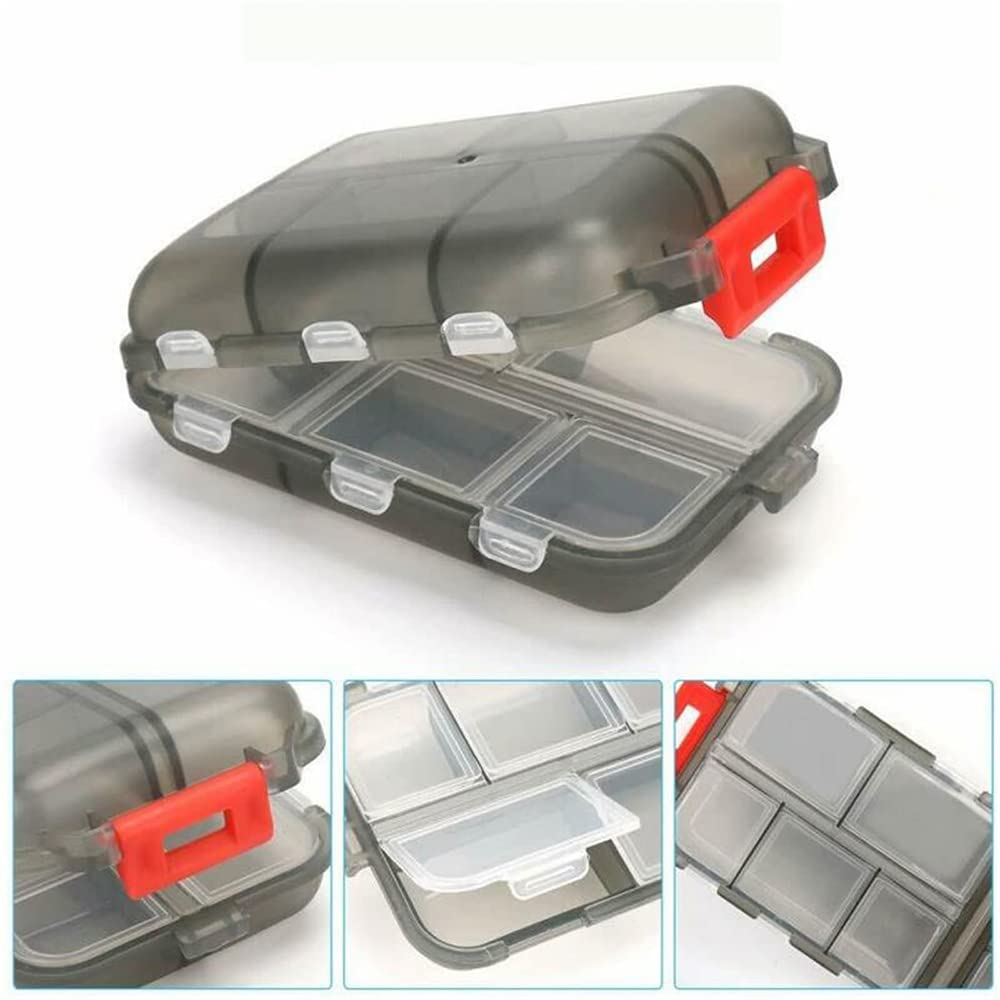 Alkyne Homezo Pill Case, Homezo 10 Grids Pill Case, Premium 10-Compartment Pill Organizer with Lock Button - Perfect for Daily Use and Travel (C-3)