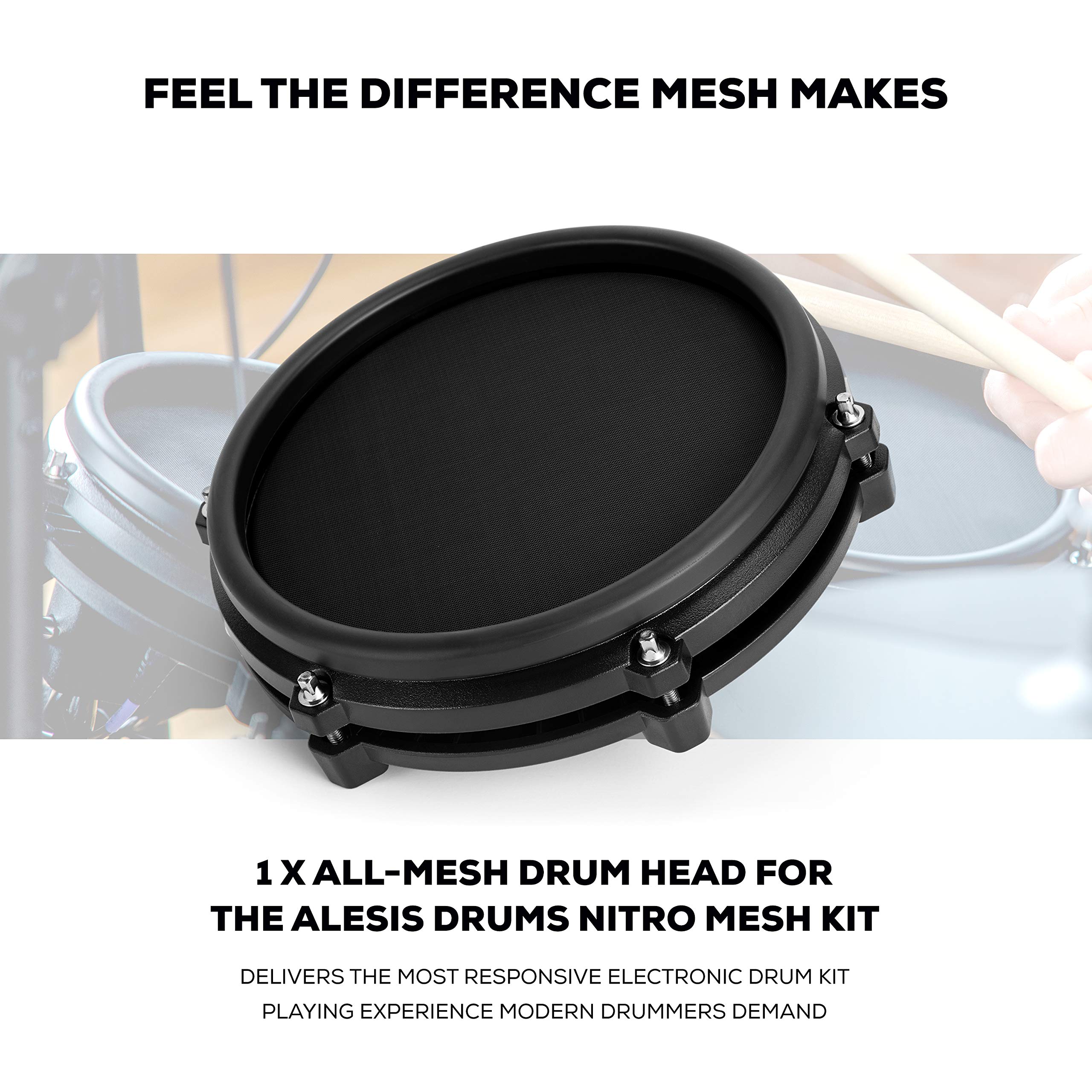 Alesis Drums Nitro Mesh Expansion Pack - Drum Set Expansion for the Nitro Mesh Electric Drum Kit with a Dual Zone Mesh Drum Pad and 10-inch Cymbal