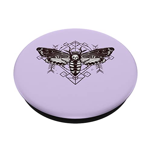 Death's-head hawk moth black sacred geometry witchcraft PopSockets Swappable PopGrip