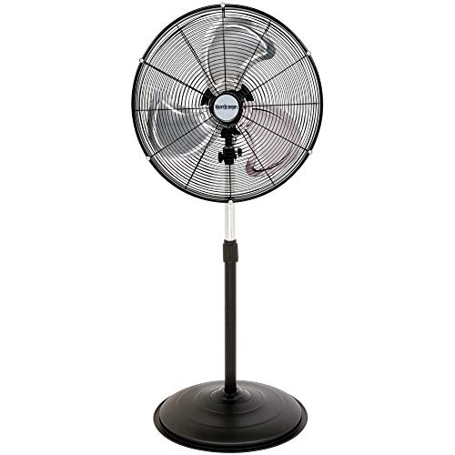 Hurricane Stand Fan - 20 Inch, Pro Series, High Velocity, Heavy Duty Metal For Industrial, Commercial, Residential, & Greenhouse Use - ETL Listed, Black