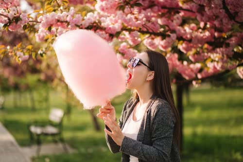 Cotton Candy Floss Sugar -2pk Cotton Candy Floss Sugar 2 Pack & Concession Essentials CE Cotton Candy Bags-200 Cotton Candy Bags with Ties, 0.5" Height, 18" Width, 12" Length (Pack of 200)