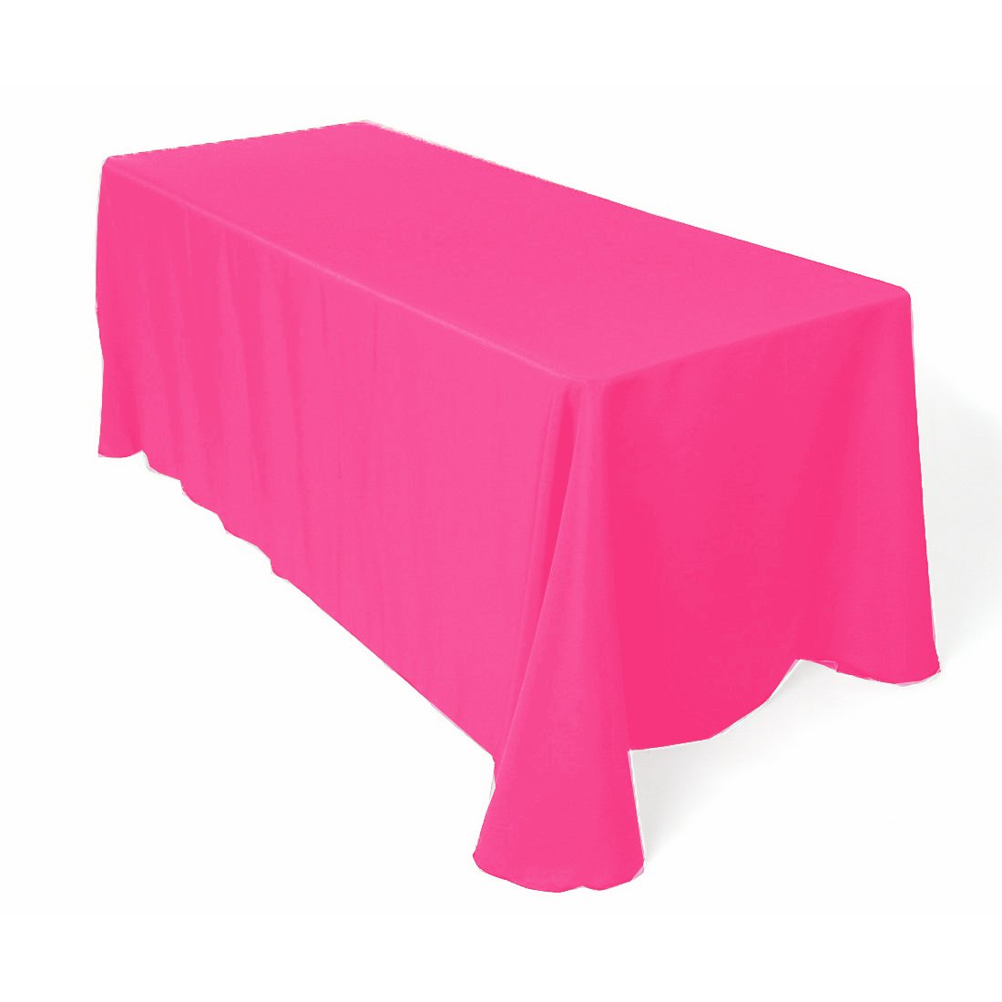 BROWARD LINENS Tablecloth Polyester Rectangular 90x132 Inch Hot Pink