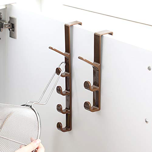canjoyn 5 Layers Over The Door Hook Organizer Rack Hanger Backpack Handbag Door Hook, Pack of 4 (White)