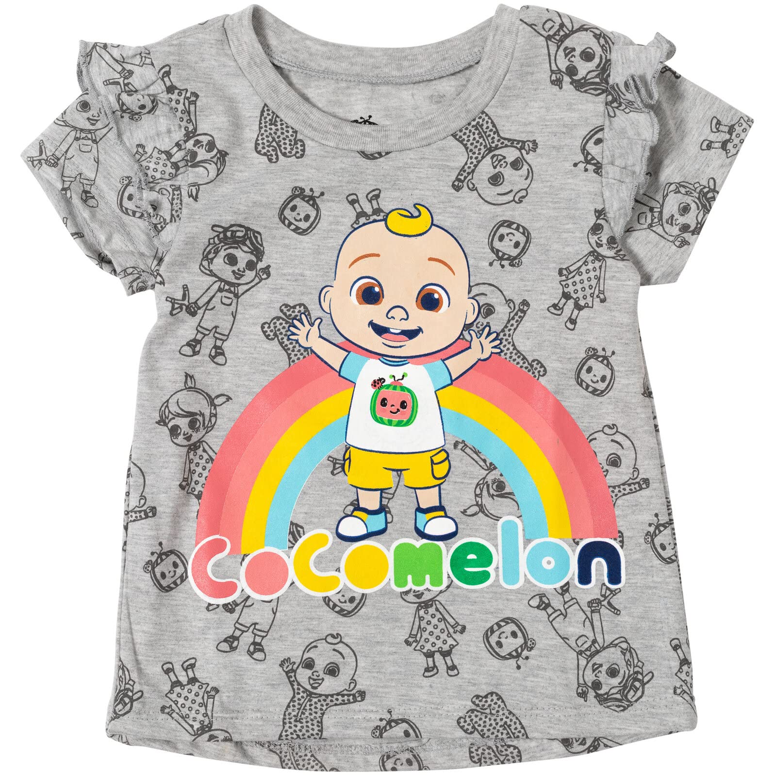 CoComelon JJ Infant Baby Girls Graphic T-Shirt and Leggings Outfit Set Grey 24 Months
