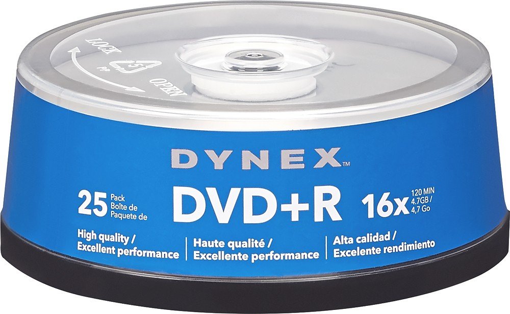 Dynex 25-Pack 16x DVD-R Disc Spindle