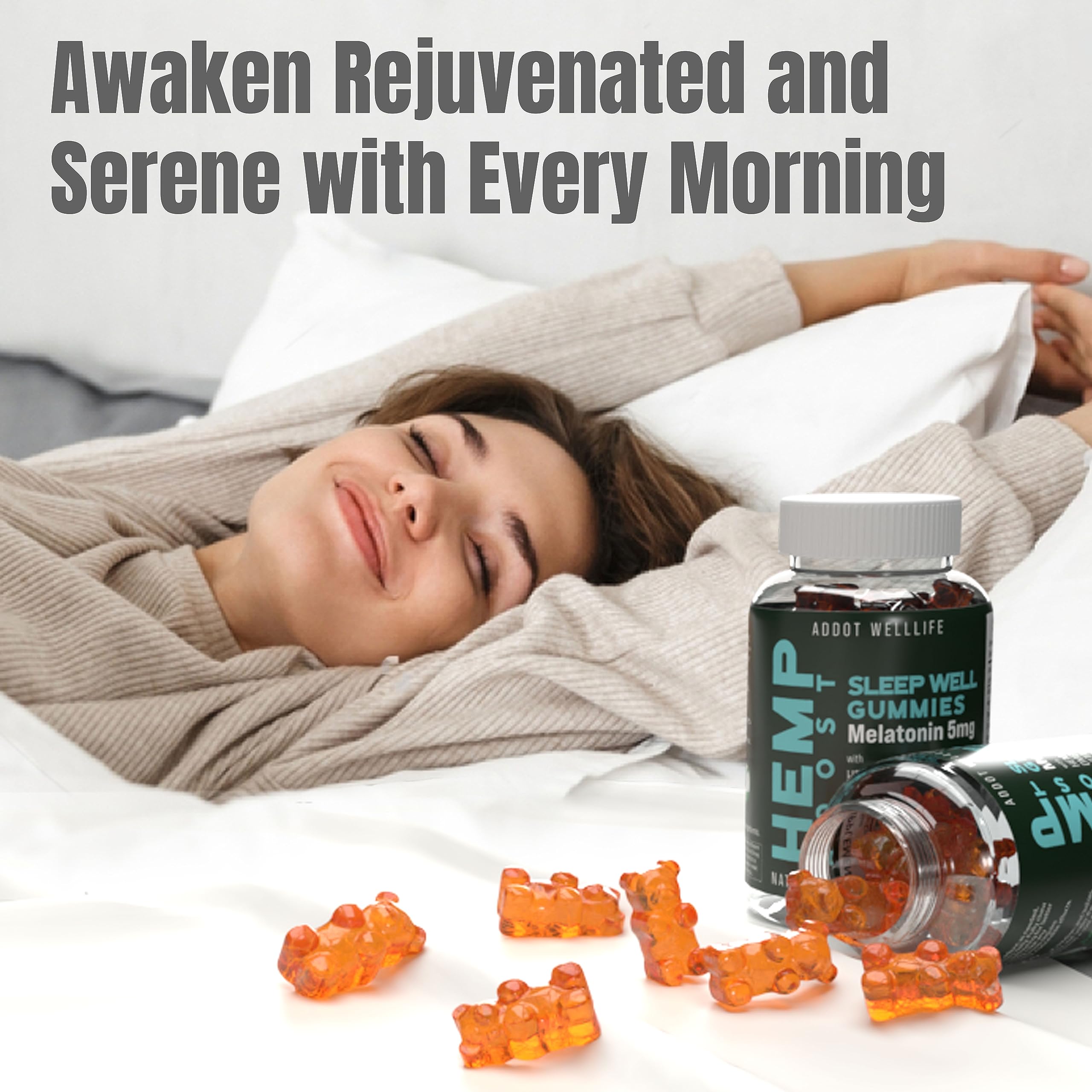 ADDOT Hemp Gummies for Better Sleep and Overall Wellness Welllife - 2 Bottles, 120 Gummies - Vegan, Non-GMO, and Dairy-Free