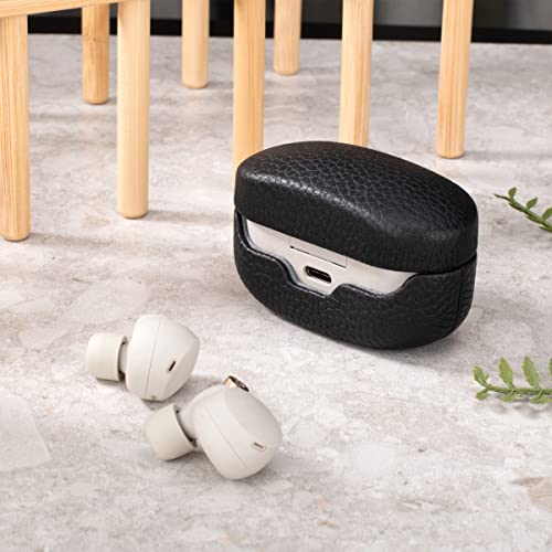 Cover Case for Sony wf-1000xm4 Case,Genuine Leather Case Complete Protection Against Scratches, Bumps, Anti-Shock and Anti-Slip
