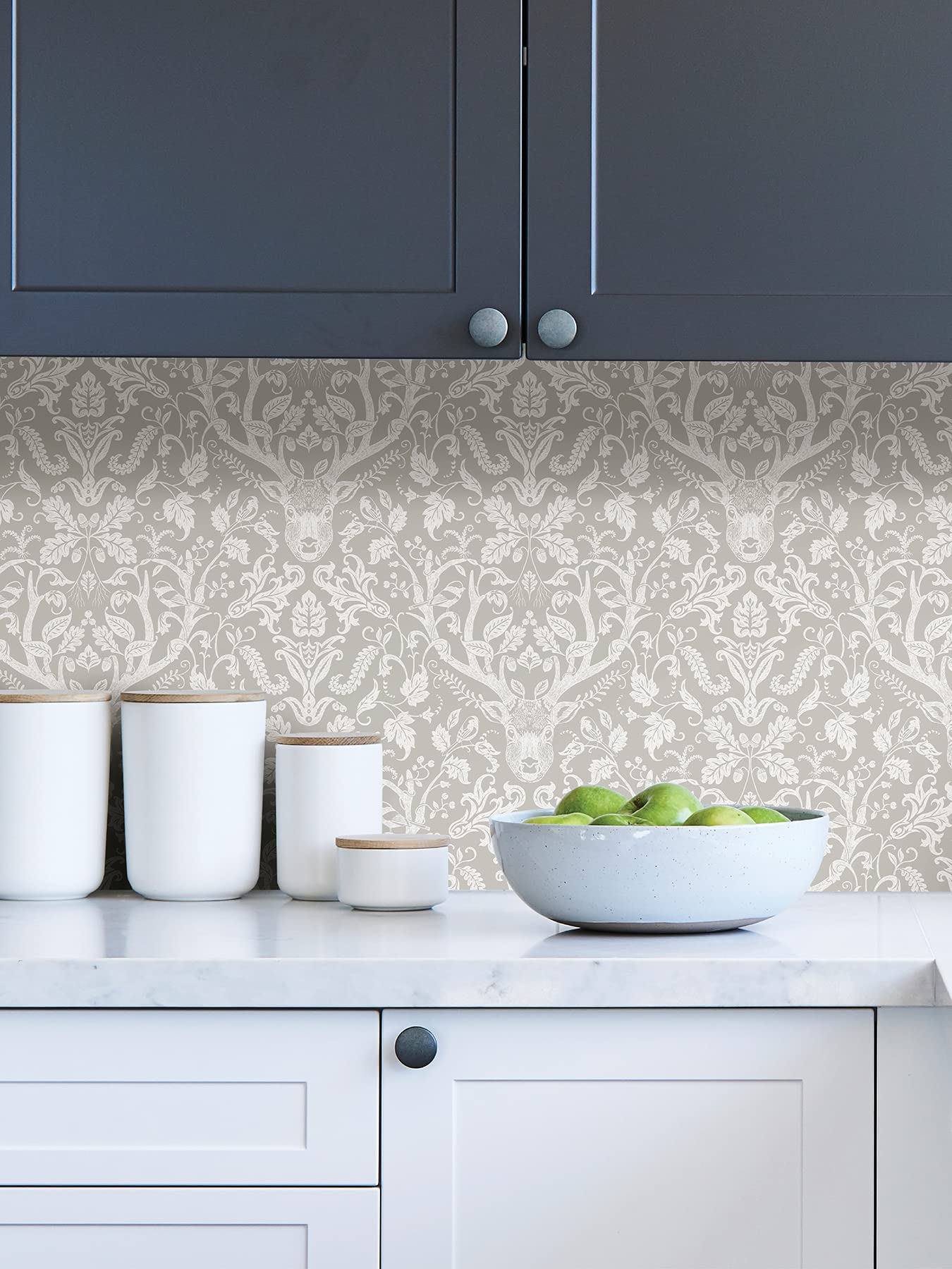 NuWallpaper Taupe Escape to The Forest Peel & Stick Wallpaper