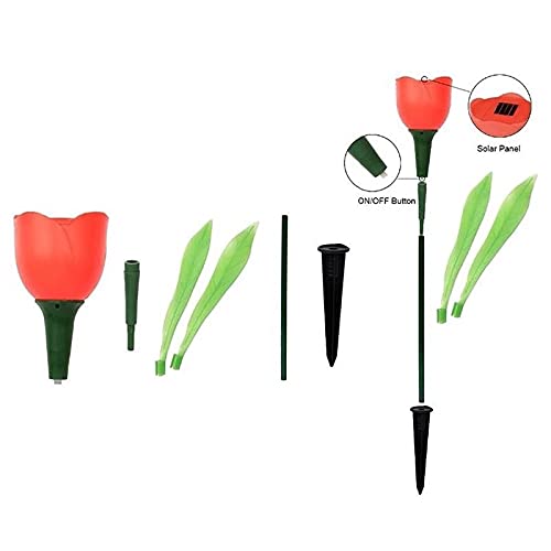 DZXCHM 6 Pcs Solar LED Light Outdoor MultiColor Solar Flower Tulip Light Bulb for Home Garden Yard Lawn Landscape Night Lamp