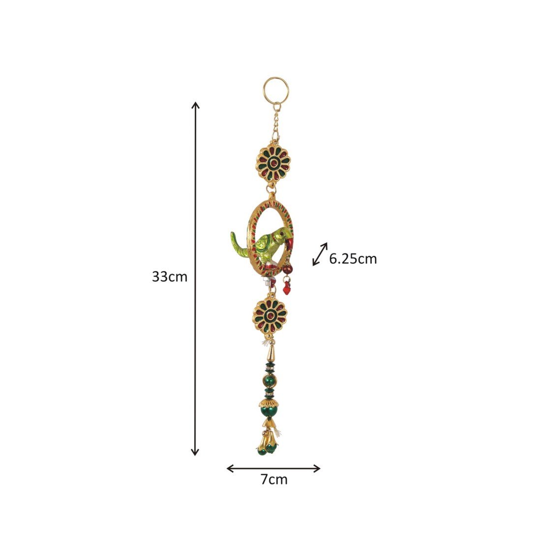Handicrafts Paradise Door Hanging in Metal Parrot Shaped with Bells