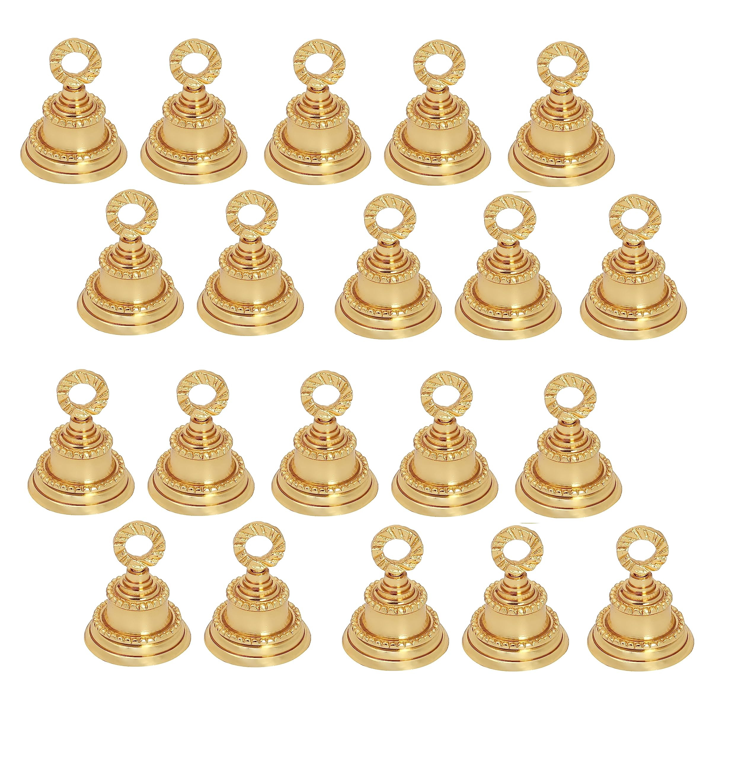 HANDTECHINDIA Set of Brass Plain 2 '' Bells Christmas Decoration Jingle Bell Sleigh Bell Jingle Bell Crafts Christmas décor Home décor Elephant décor Bells Musical Instrument Accessory. (20)