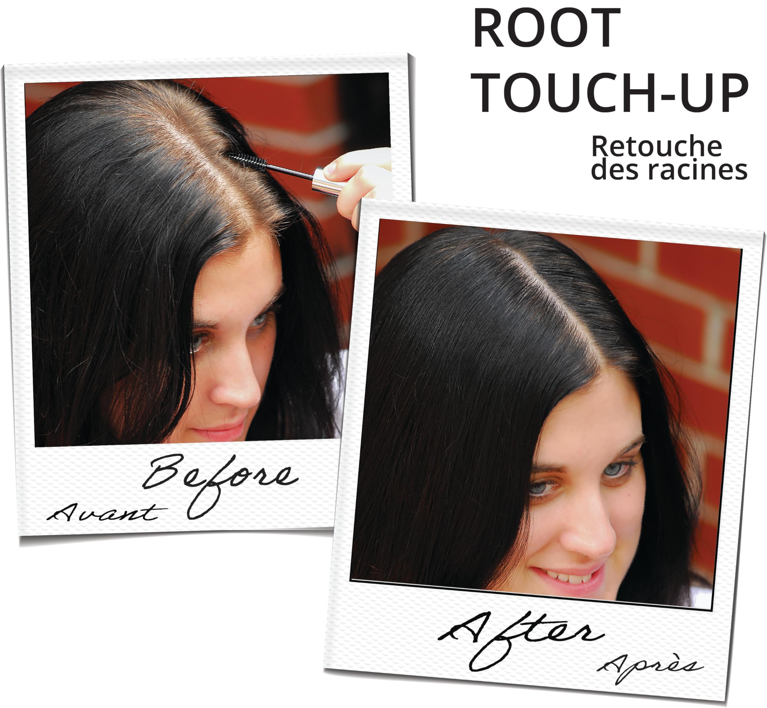 Greyfree Root touch up hair mascara temporary cover conceal gray roots hair lines eyebrows mens mustache and beards Medium-Brown