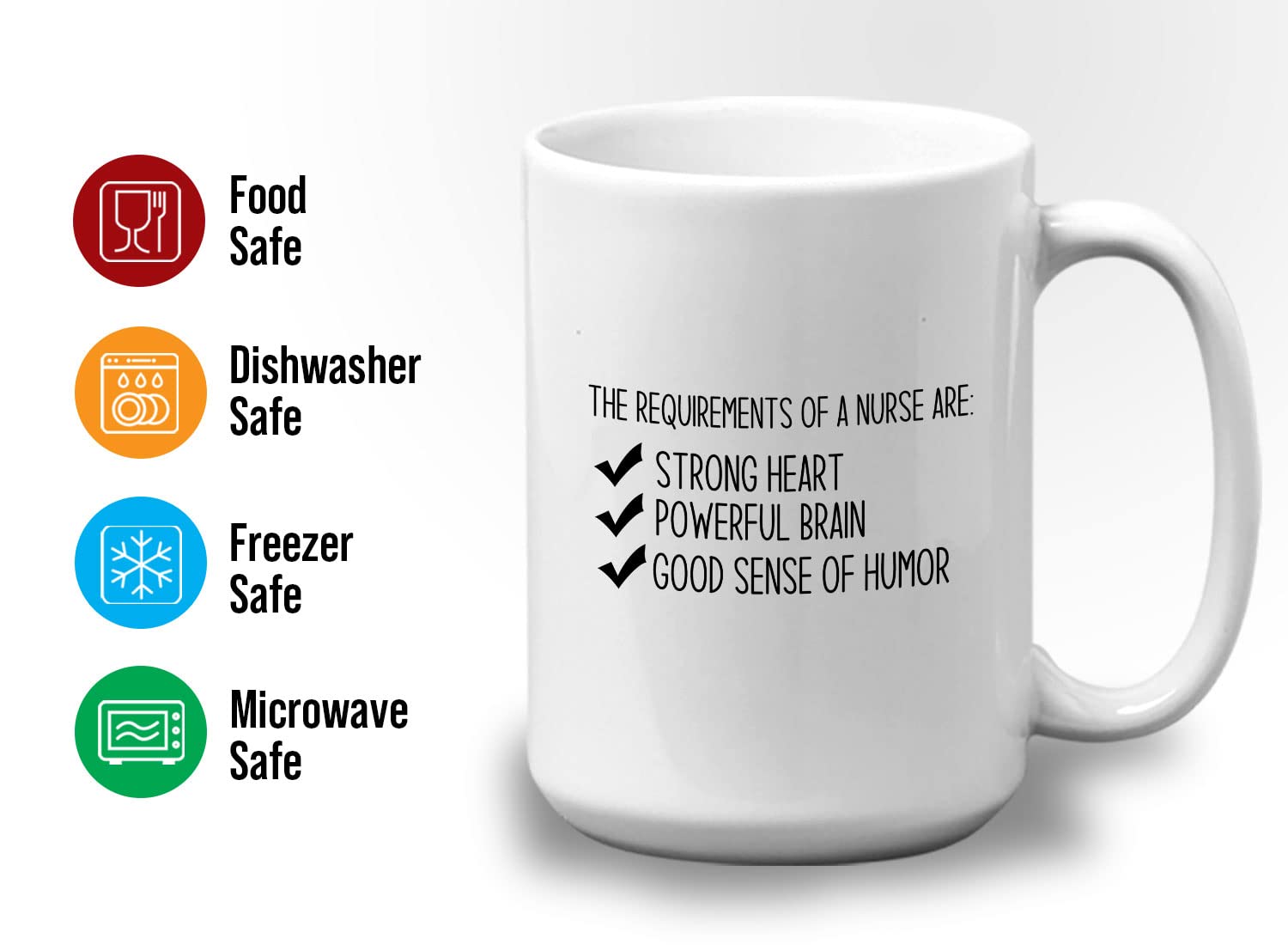 Bubble Hugs Nurse Coffee Mug 15oz White - The Requirements - Labor Clinical Certified Nursing Assistant Surgical Emergency Oncology Practitioner