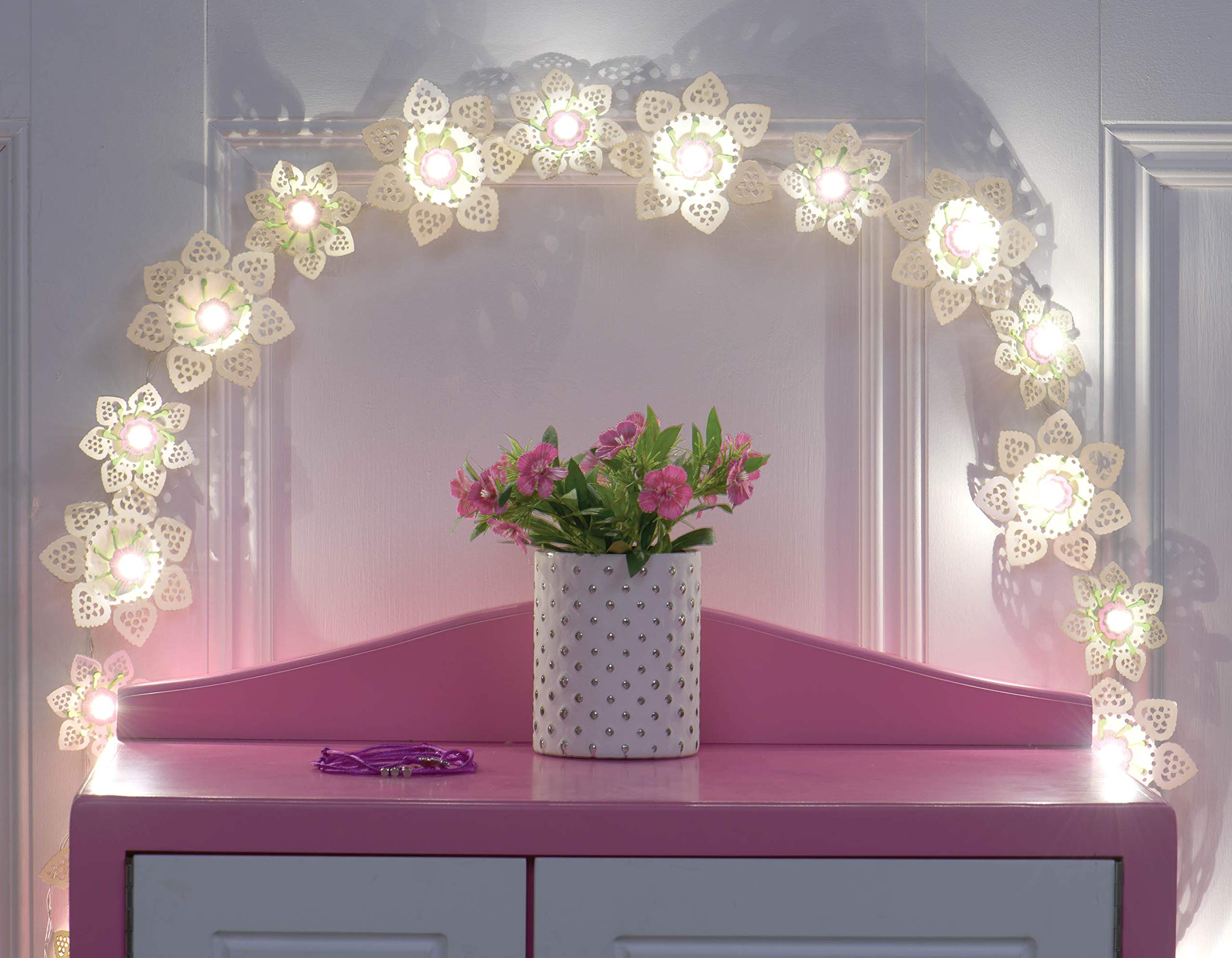 Craftabelle – Twinkling Fairy Flowers Creation Kit – DIY Twinkle Lights for Bedroom – 106pc String Light Set with Accessories – DIY Arts & Crafts for Kids Aged 8 Years +