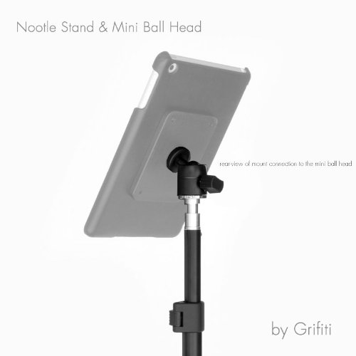 GRIFITI Nootle 58 Inch Adjustable Stand Tripod Mount with Mini Ball Head & Travel Case for 1/4 20 Threaded iPad Holder, Universal Standard or Large Tablet Mounts, Cameras, Displays & Photos or Video
