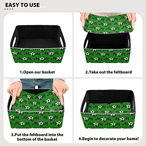 Football Mom Sign Storage Basket Felt Storage Bin Collapsible Felt Storage Cloth Baskets Containers Organizer for Kids Bedroom Magazine
