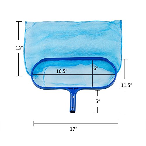 ATIE Pool Spa Leaf Skimmer Rake Net with Deep Pocket for Removing Leaves & Debris, Perfect for In-ground Pool and Above Ground Inflatable Pool
