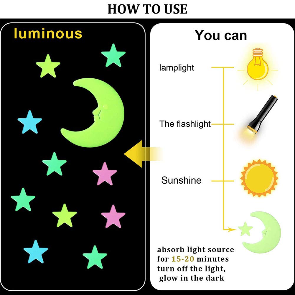 zxbaers Star Ceiling Stickers Glow in The Dark Stickers Luminous Stars Stickers,for Kids Room Decor Create a Comfortable Sleeping Environment 601 PCS